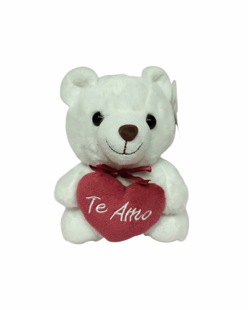Osito blanco con corazón rojo (Chico) – Florería Y Chocolates Tokio